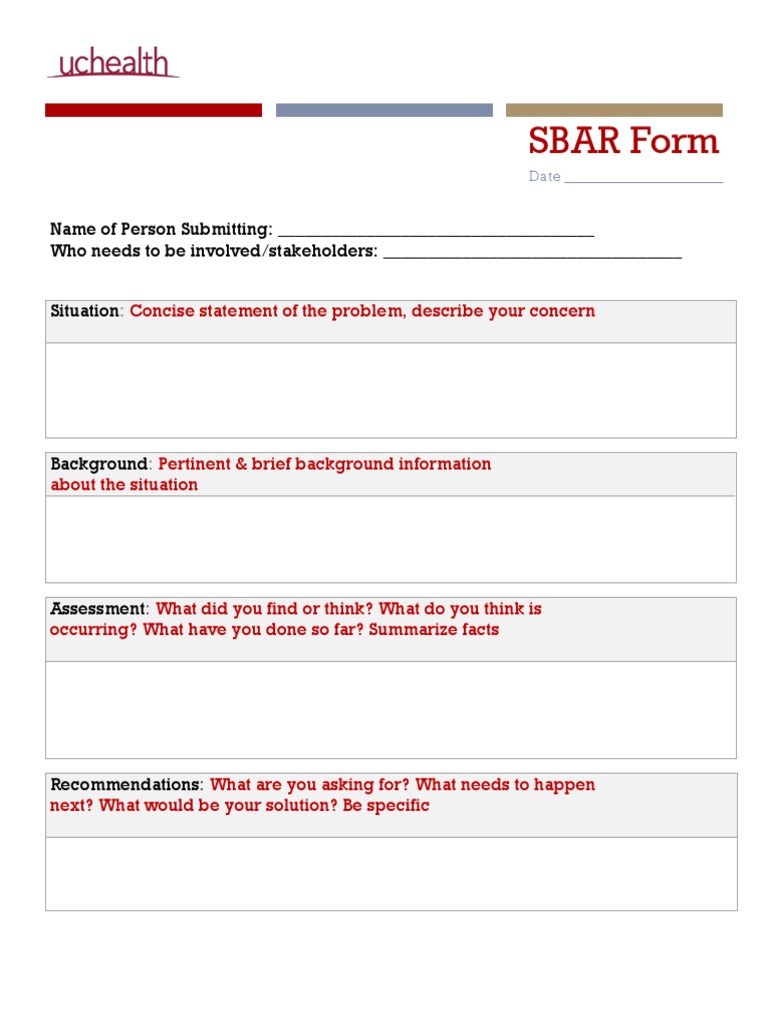 Sbar Form3 Generic | PDF
