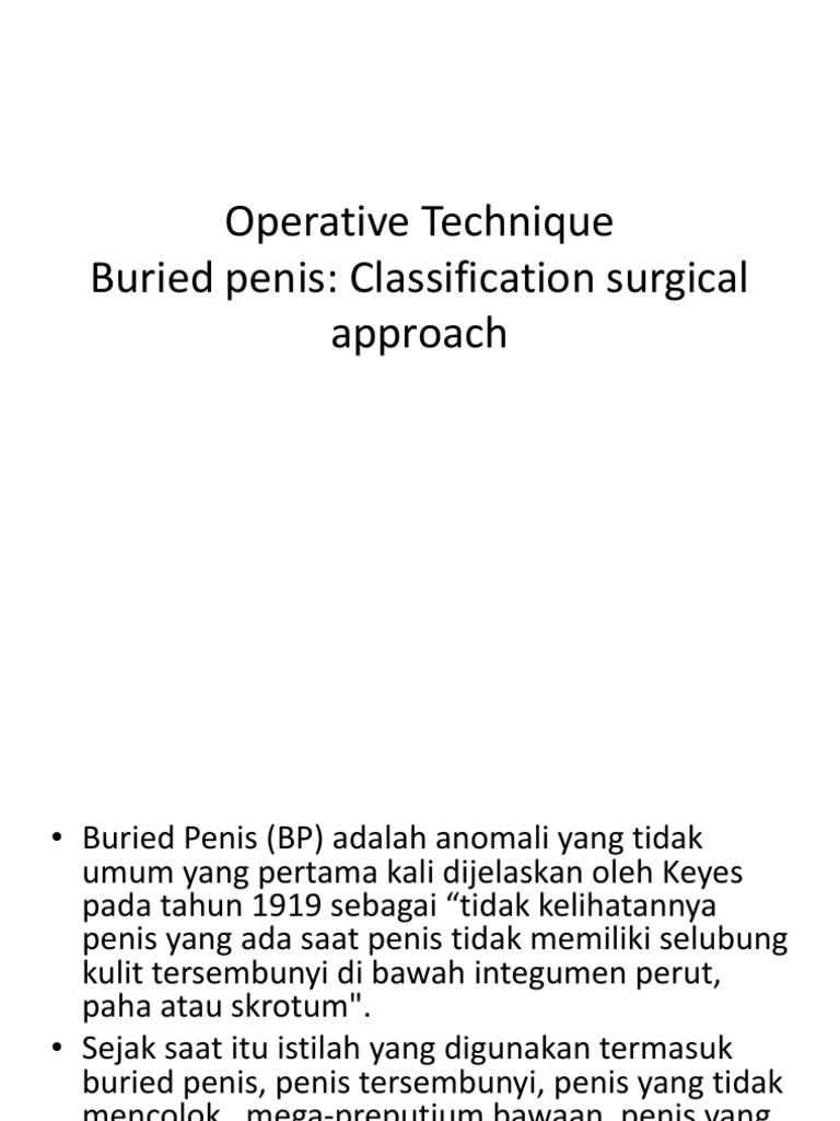 Teknik Operasi untuk Buried Penis | PDF | Sains & Matematika