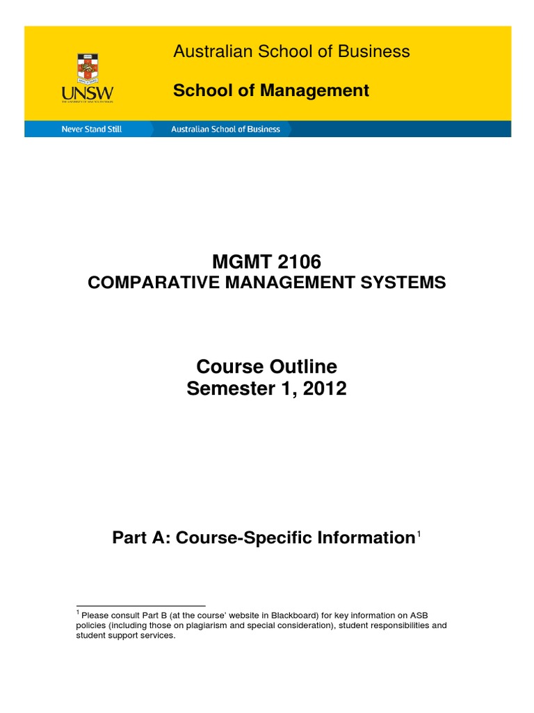 MGMT2106 Comparative Management Systems S12012 | PDF | Lecture ...