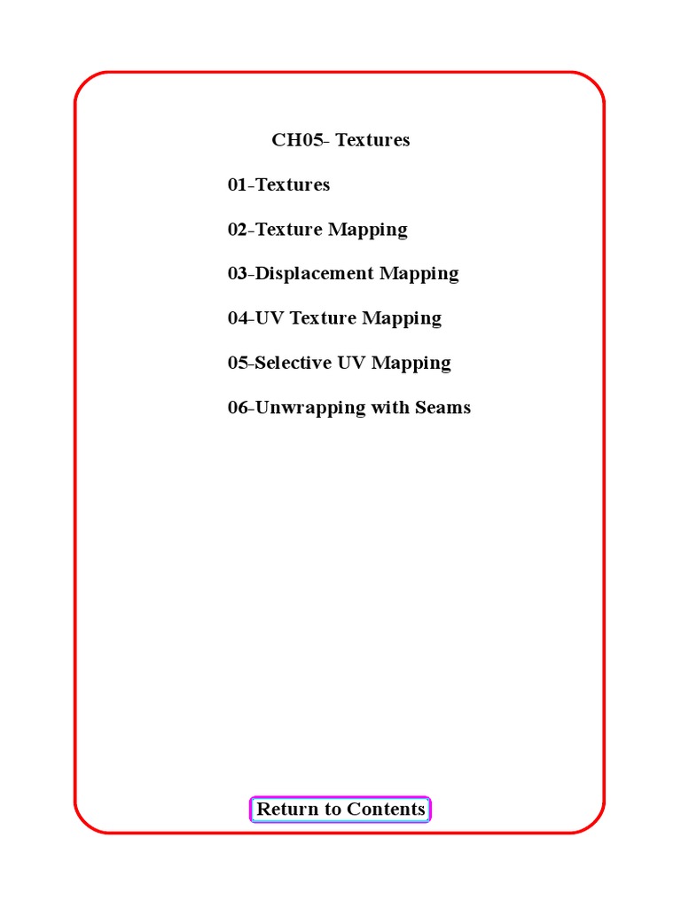 CH05-Textures 01-Textures 02-Texture Mapping 03-Displacement Mapping 04-UV Texture Mapping 05 ...