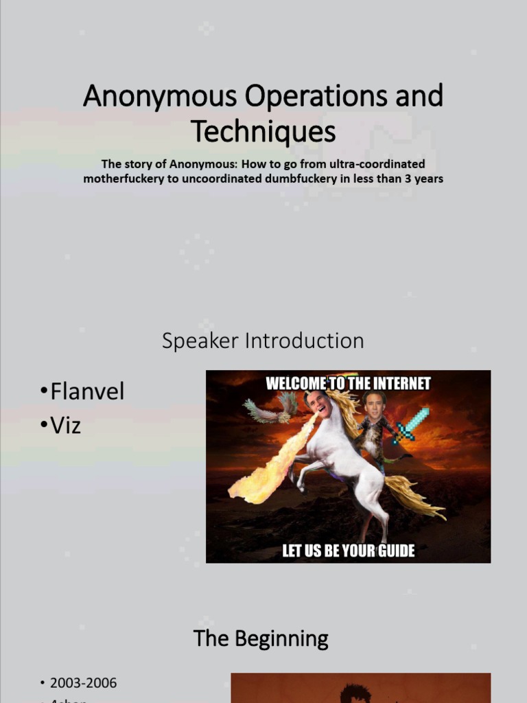 Anonymous Operations and Techniques | PDF | Politics And Technology ...