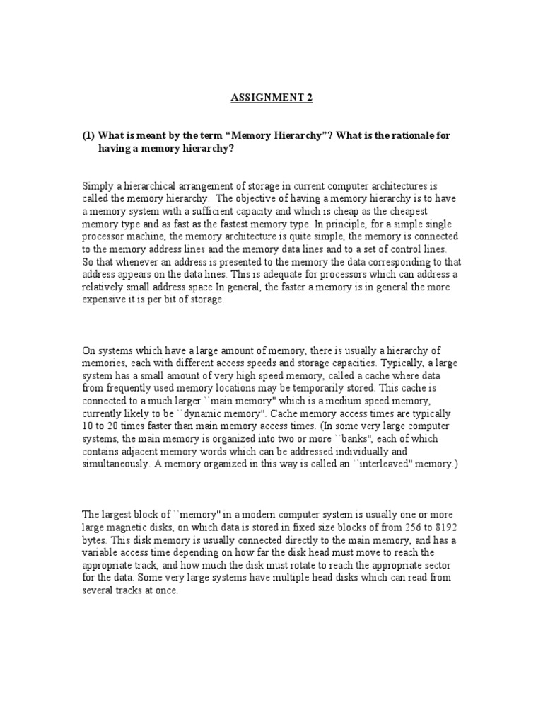 Memory Hierarchy | PDF | Random Access Memory | Central Processing Unit Memory Hierarchy | PDF | Random Access Memory | Central Processing Unit