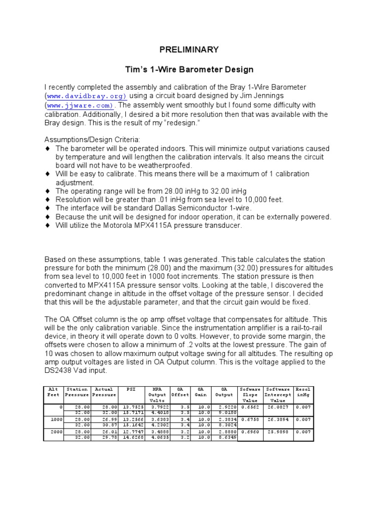 1 Wire Barometer | Download Free PDF | Amplifier | Resistor