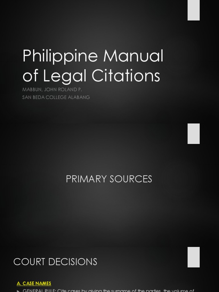 Philippine Legal Citation Guide | PDF | Citation | World Wide Web