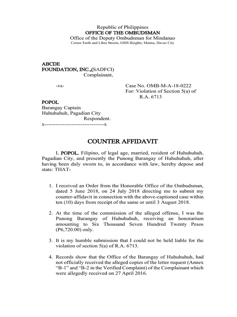 Counter | PDF | Mandamus | Complaint