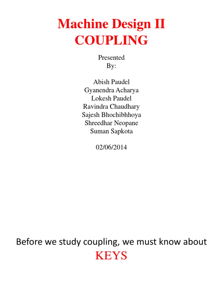 Machine Design II Coupling | PDF | Automotive Technologies | Mechanical ...