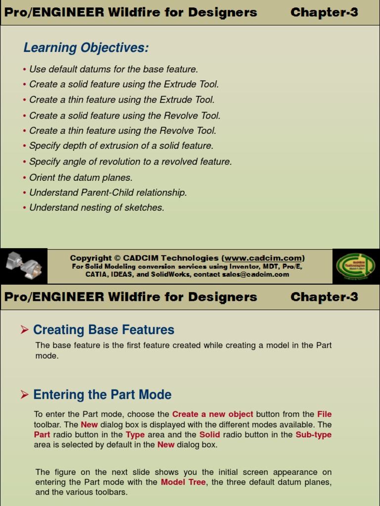 c03 Proe wf3 | PDF | 3 D Modeling | Dialog Box
