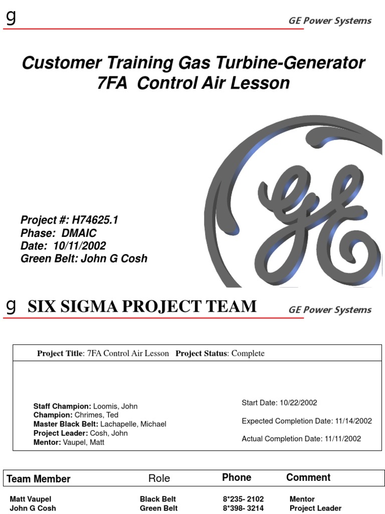 Improving the 7FA Gas Turbine Training Lesson | PDF | Six Sigma ...