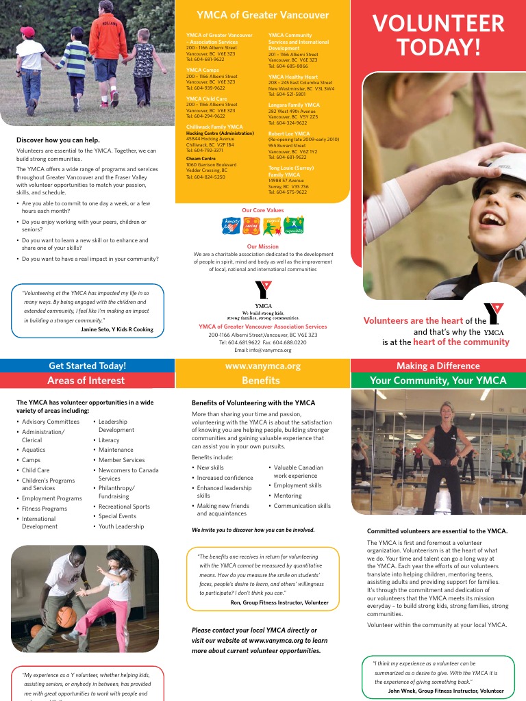 Volunteer Brochure | PDF | Ymca | Volunteering