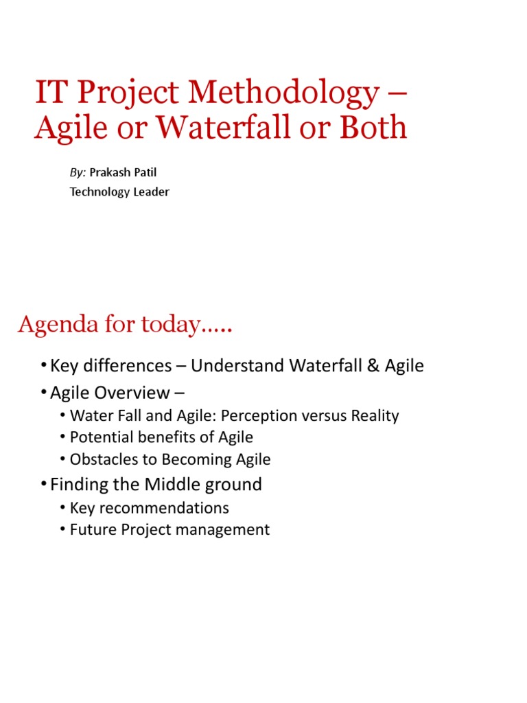 It Methodology - WF & Agile | PDF | Finance & Money Management