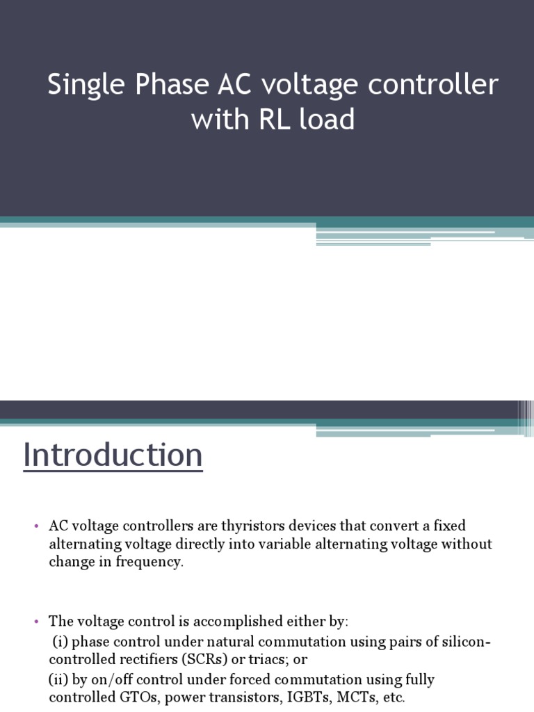 Single Phase AC Voltage Controller With RL Load | PDF | Electrical ...