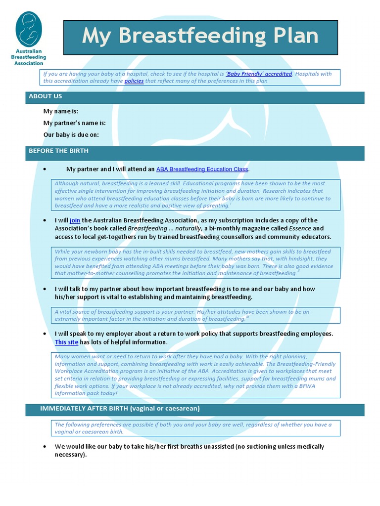 My Breastfeeding Plan: About Us | PDF | Breastfeeding | Breast Milk