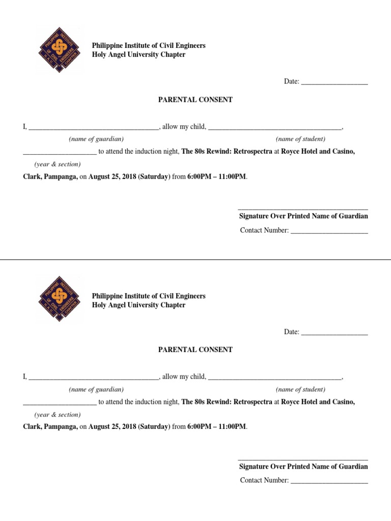 Parental Consent Induction Night | PDF