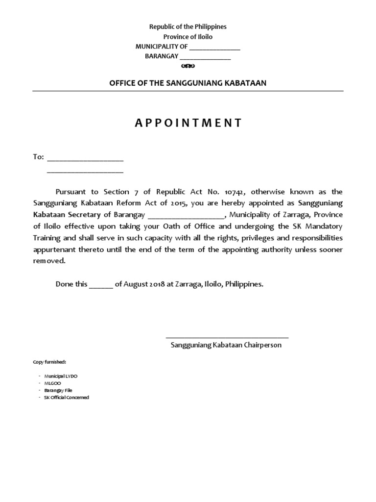 Appointment | PDF | Common Law | Government Information