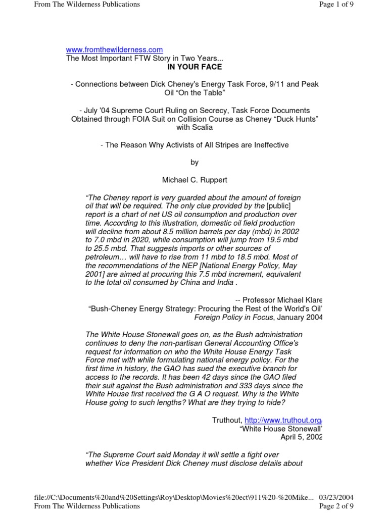 Mike Ruppert - 911 and Peak Oil | PDF