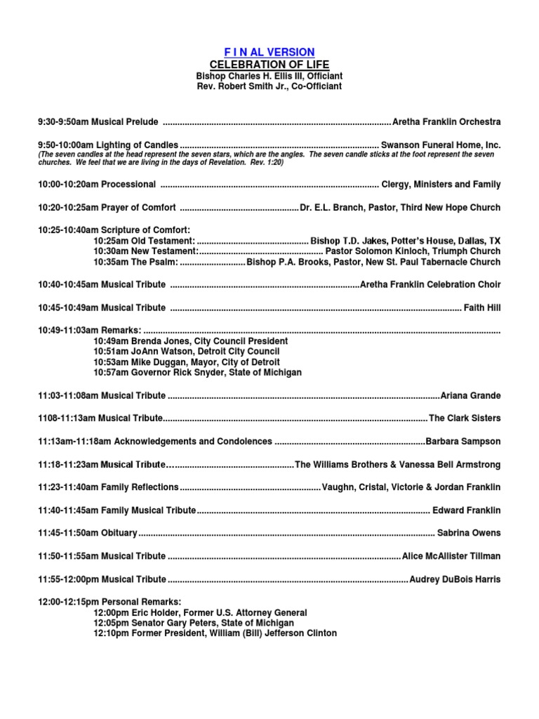 FINAL Program For Service | PDF | Entertainment (General)