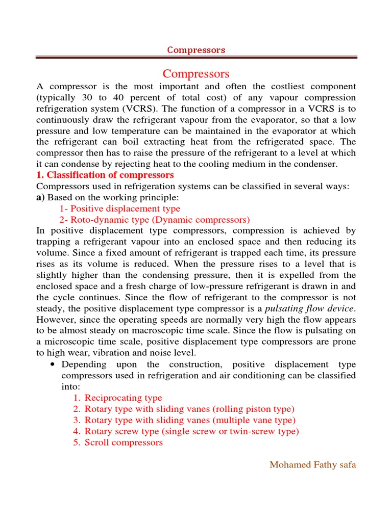 Compressors | PDF | Refrigeration | Pump
