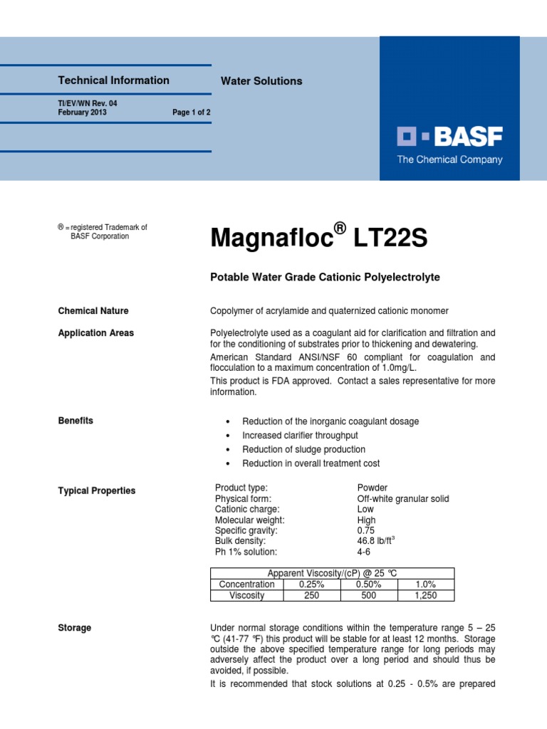 Magnafloc | PDF | Materials | Chemistry
