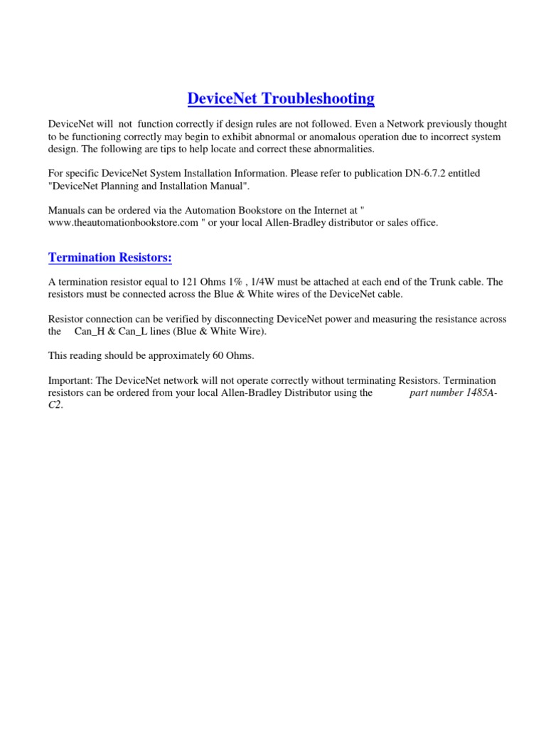 DeviceNet Troubleshooting Guide | PDF | Flash Memory | Power Supply