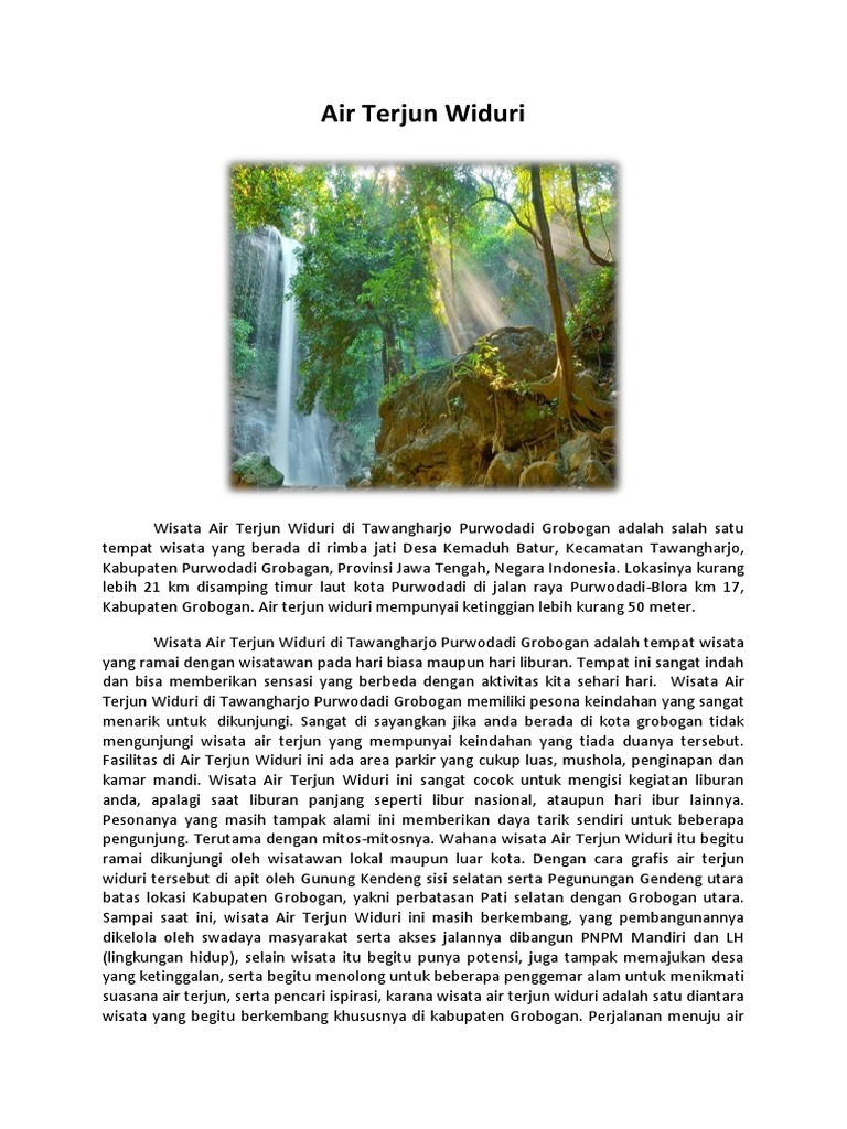 Air Terjun Widuri | PDF