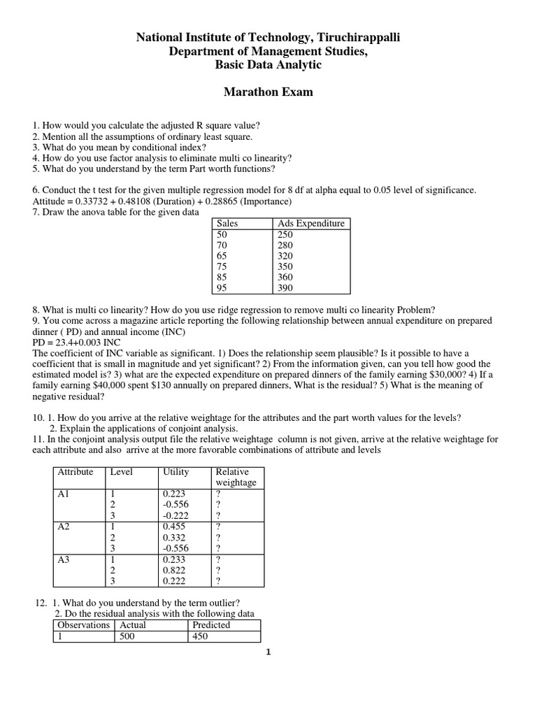 Analysis of Basic Data Analytics Concepts and Techniques | PDF | Factor ...