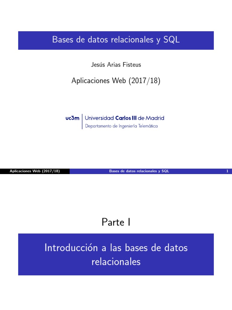 Bases | PDF | SQL | Tabla (base de datos)