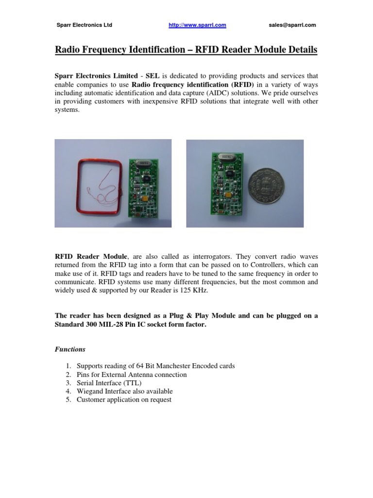 SEL's RFID Reader Module: Technical Details and Applications of an ...