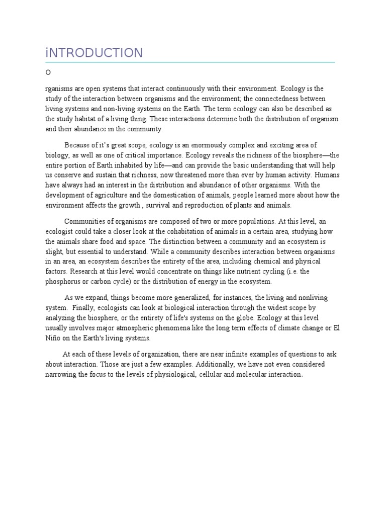 Ecological Study Report F6 | Soil | Organic Matter