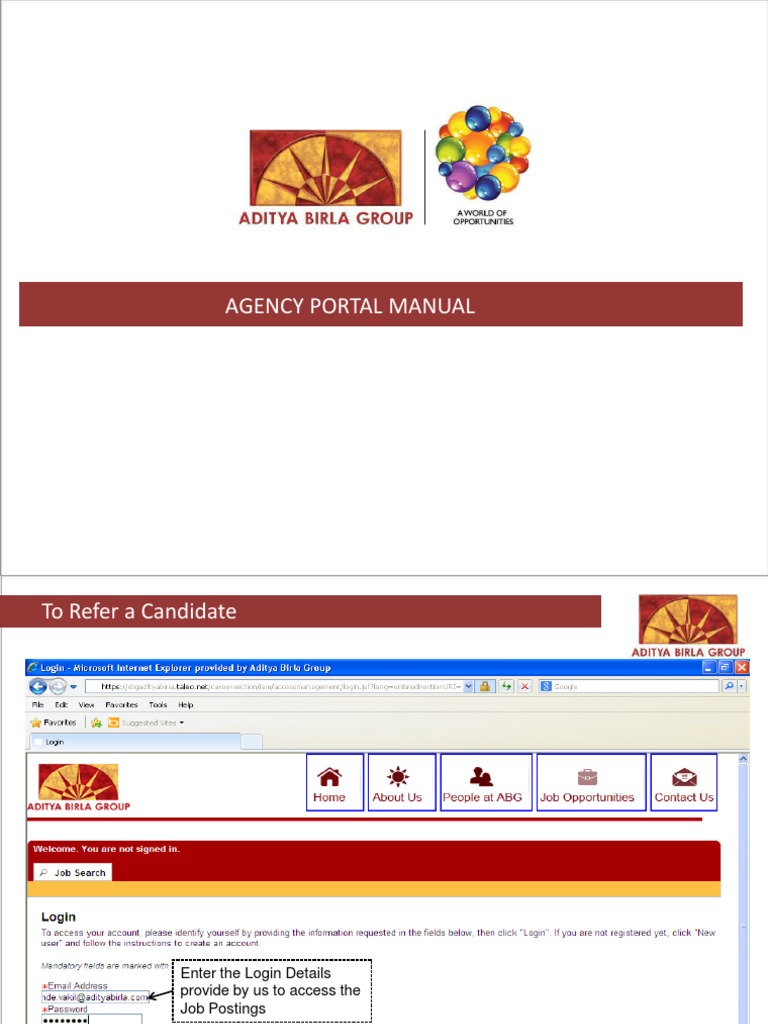 Access Agency Portal Manual to Refer Candidates | PDF | Résumé | Employment