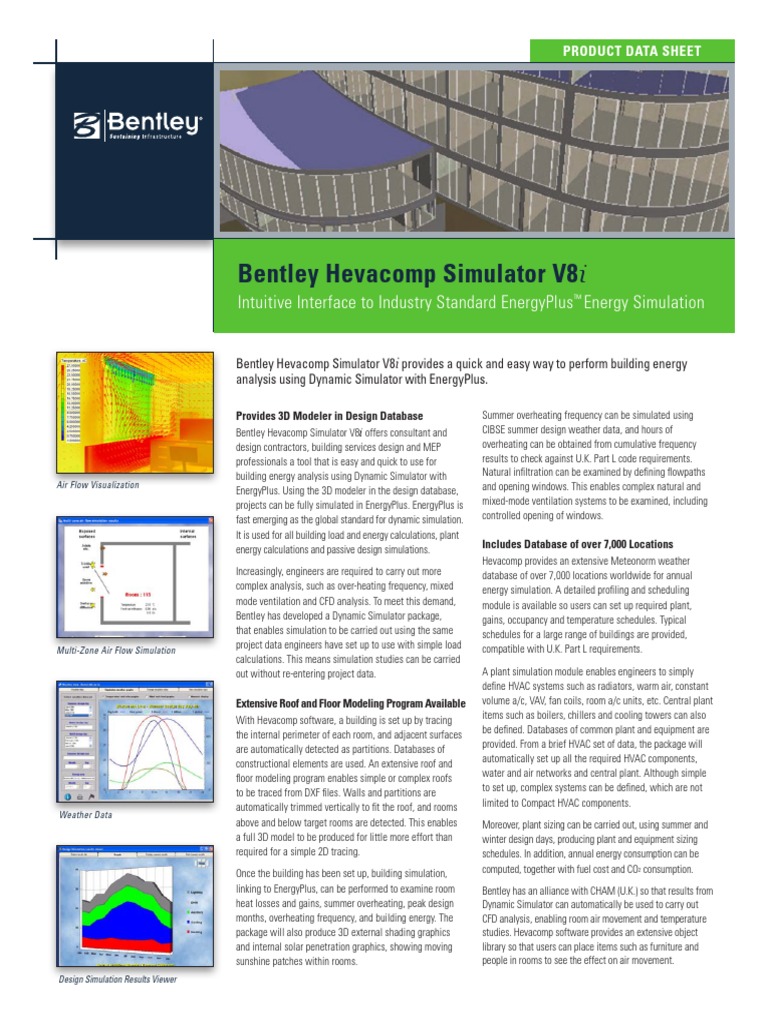 Bentley Hevacomp Simulator V8: Intuitive Interface To Industry Standard ...
