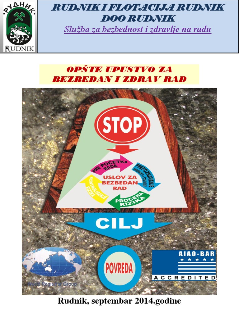 Opšte Upustvo Za Bezbedan I Zdrav Rad: Služba za bezbednost i zdravlje ...