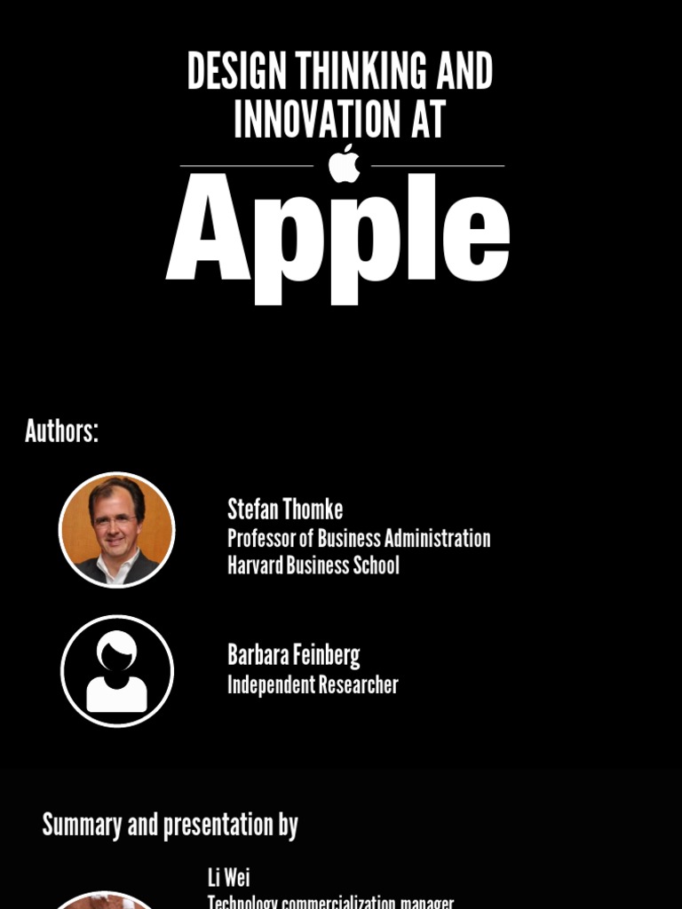 Design Thinking and Innovation At: Apple | Download Free PDF | Steve ...