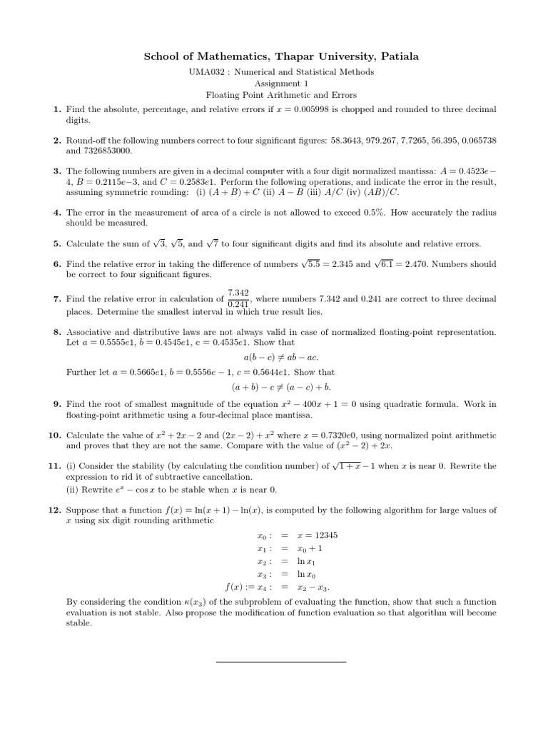 Floating point errors and arithmetic | PDF | Significant Figures ...
