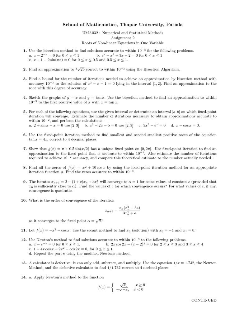 School of Mathematics, Thapar University, Patiala | PDF | Approximation ...