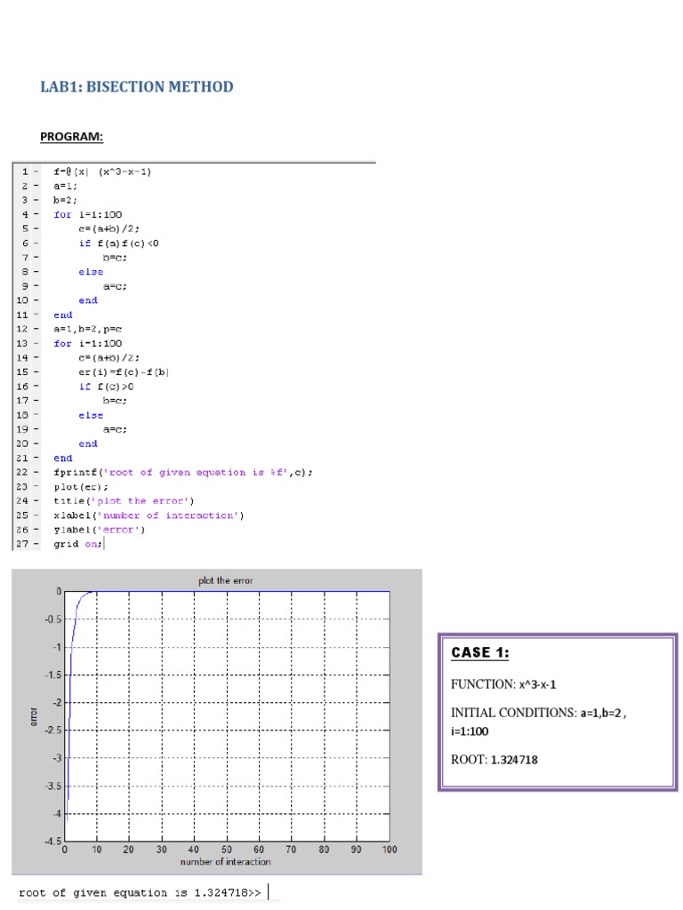 Bisection Method Root Finding Cases | PDF