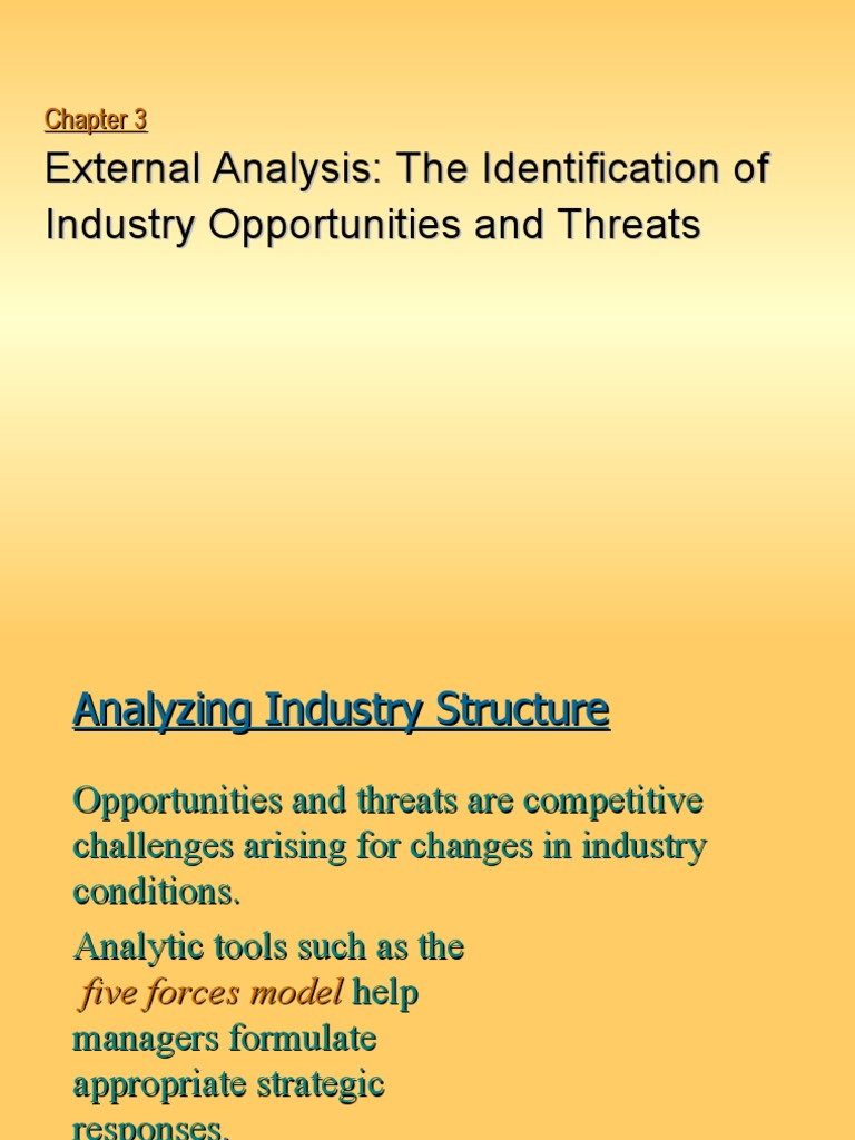 External Analysis: The Identification of Industry Opportunities and ...