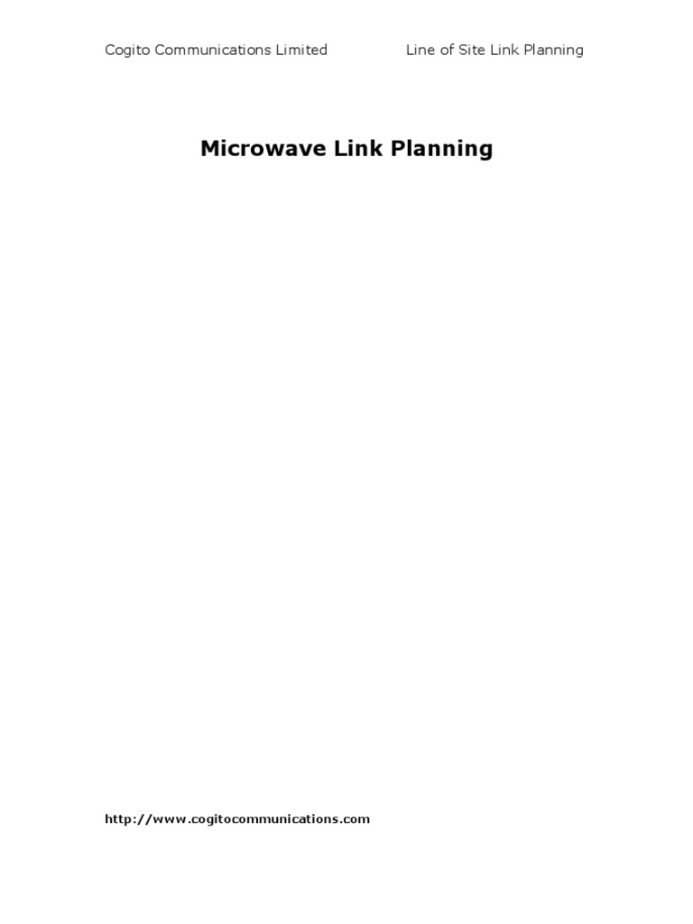 Microwave Link Planning: Cogito Communications Limited Line of Site ...