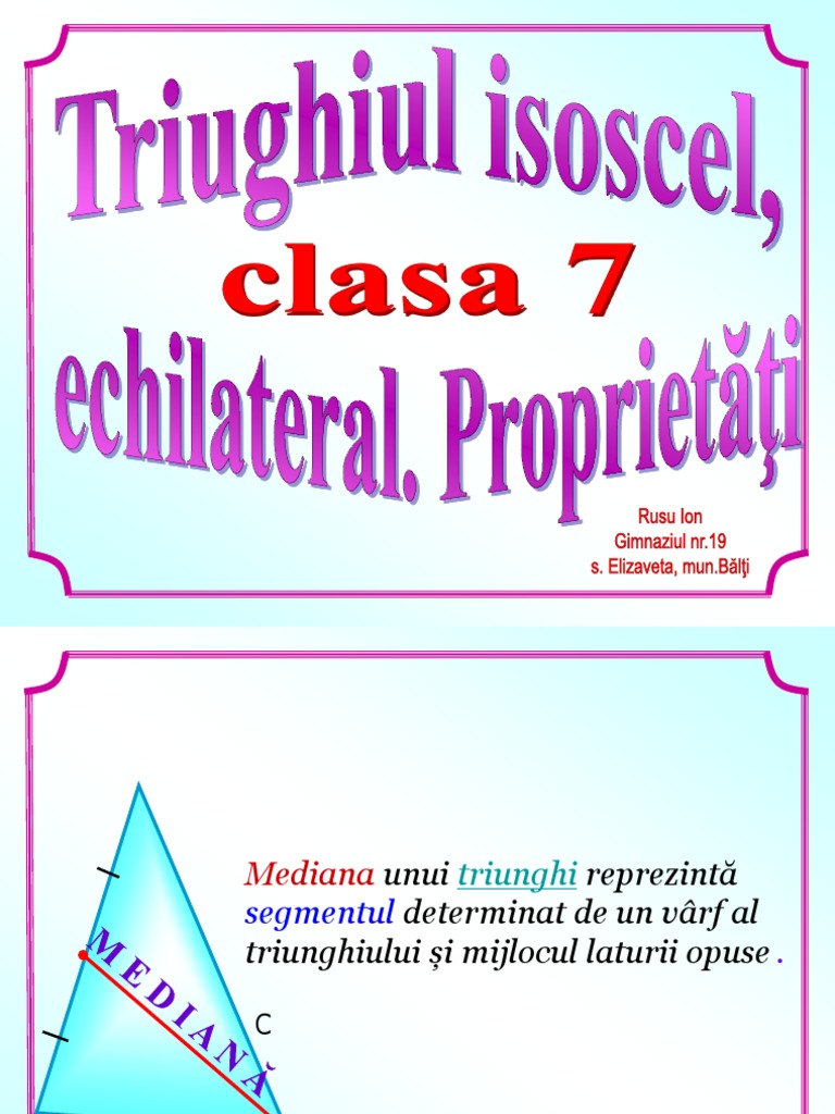 Triunghi Isoscel Echilateral Proprietati | PDF