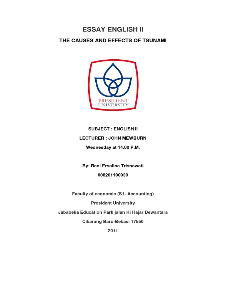 Essay English Ii: The Causes and Effects of Tsunami | PDF | Tsunami ...