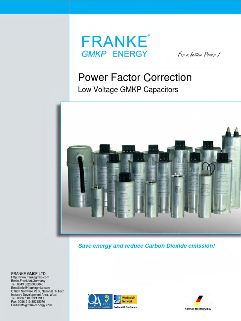 Catalogue-FRANKE GMKP LV Power Capacitor | PDF | Capacitor | Resistor