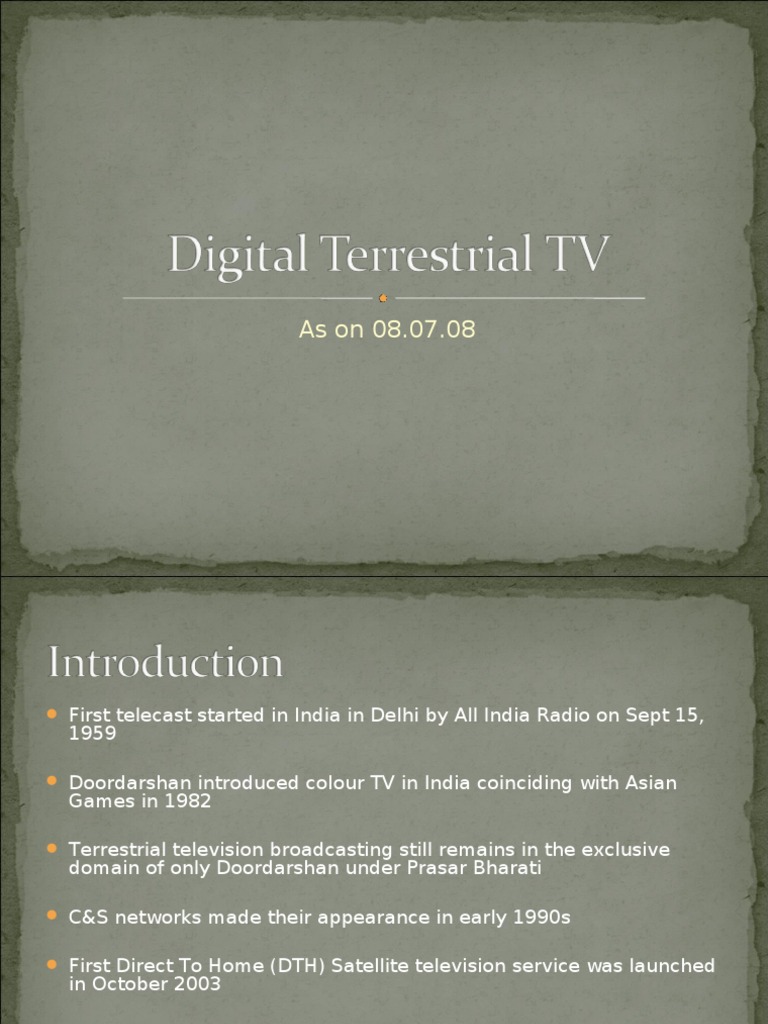 Digital Terrestrial TV | PDF | Satellite Television | Television