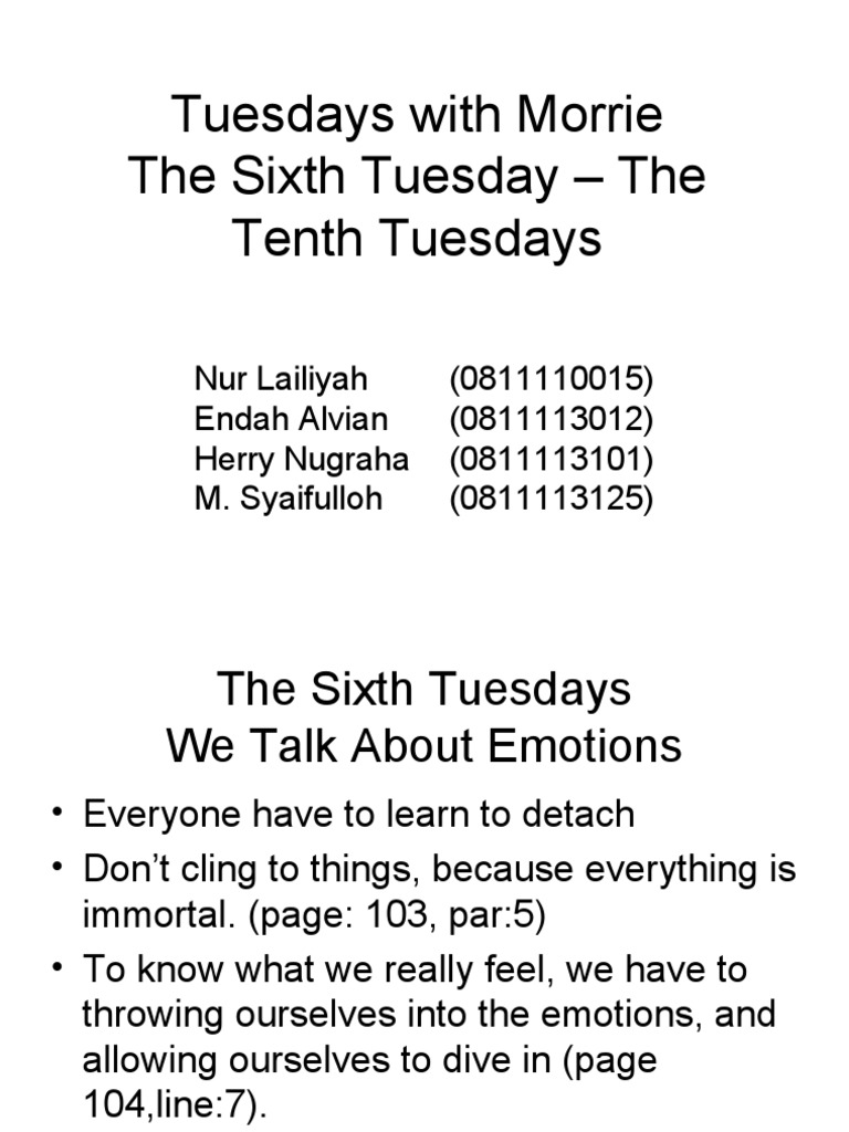 Tuesdays With Morrie | PDF