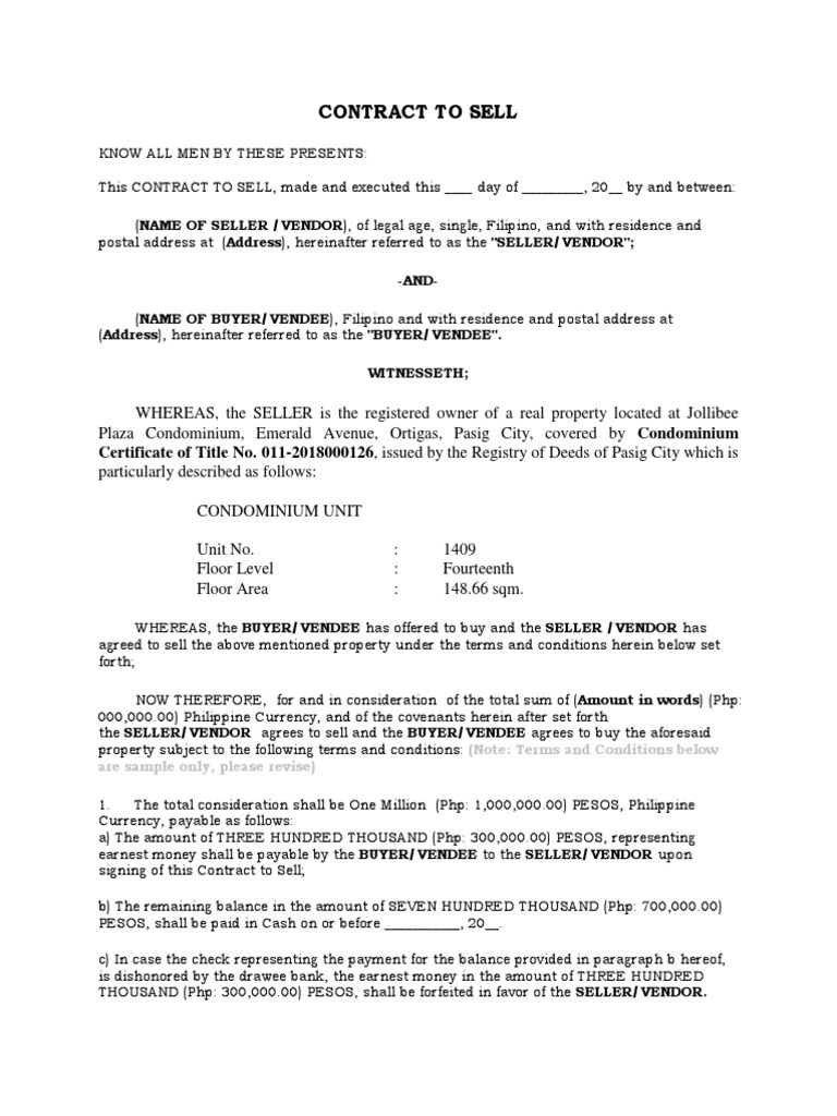Contract | PDF | Condominium | Title (Property)