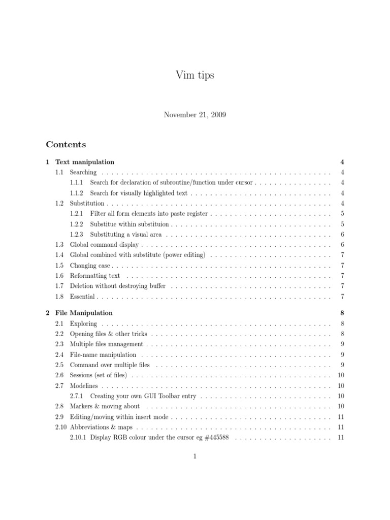 Vim Tips | PDF | Filename | Command Line Interface