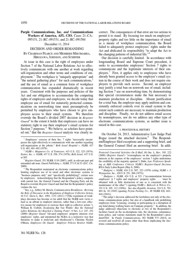 Purple | PDF | National Labor Relations Board | Employment