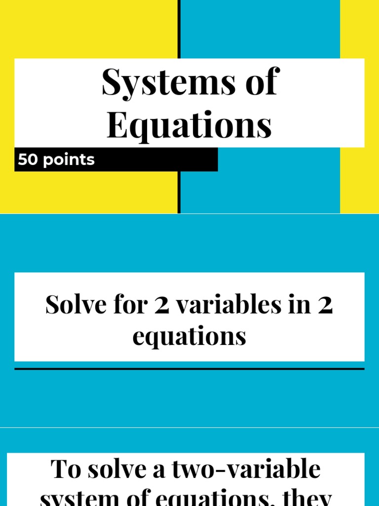 Solve 2-Variable Equation Systems | PDF