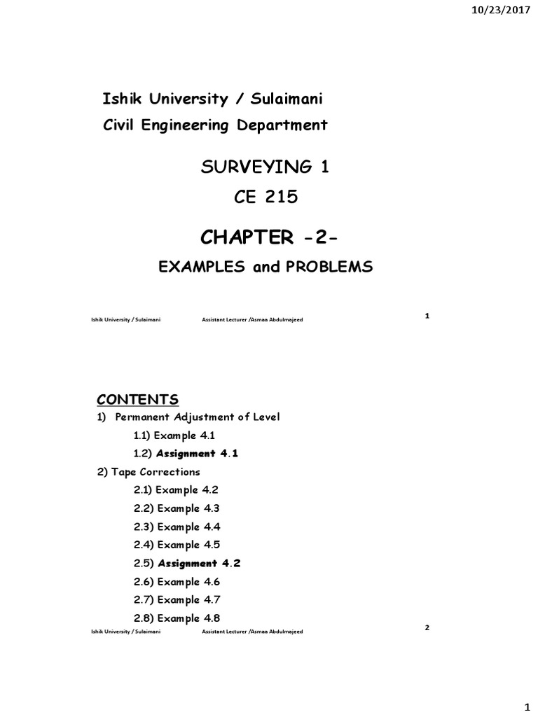Chapter 2 Tape Correction Examples And Problems 1 Pdf Pdf Slope