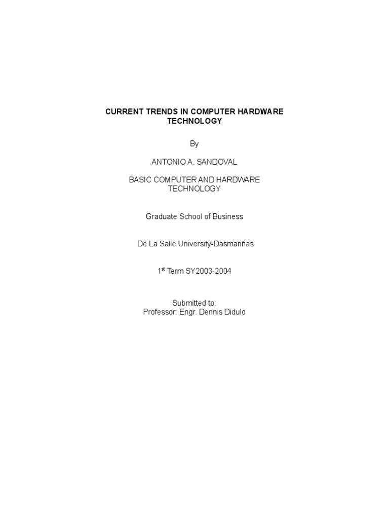 Current Trends in Computer Hardware Technology | PDF