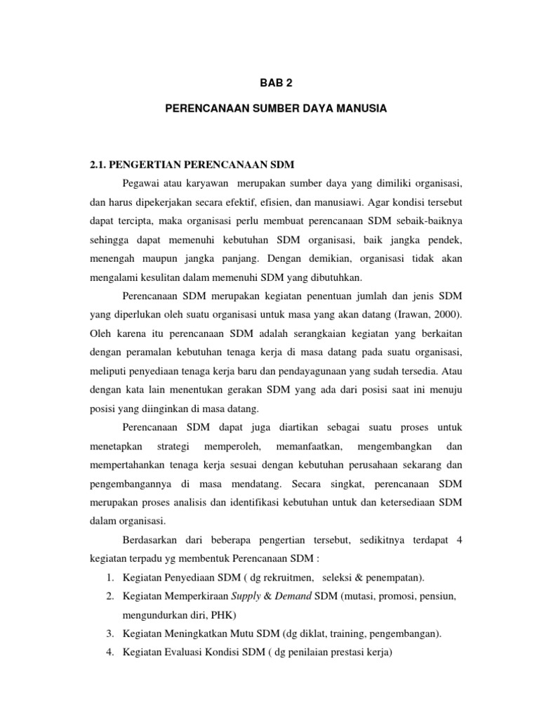 Plugin-Bab 2 - Perencanaan - SDM | PDF