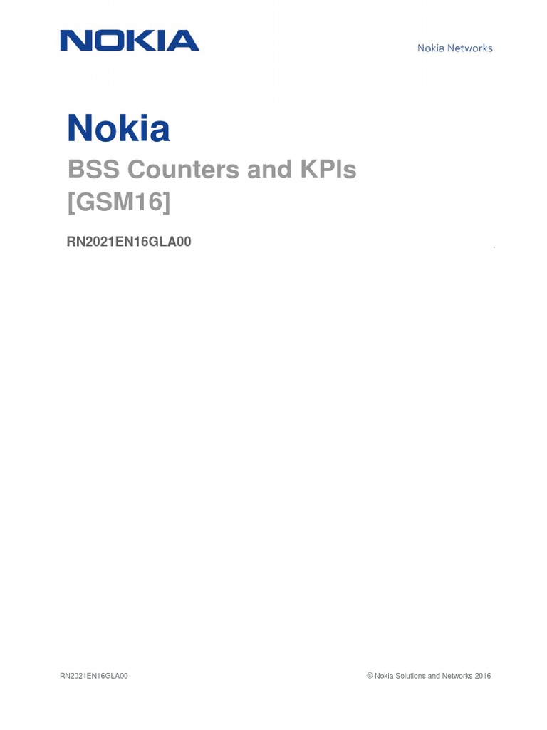 Nokia: Bss Counters and Kpis (Gsm16) | PDF | Copyright | Intellectual ...